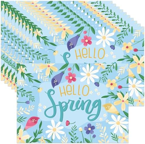 Amazon.com: Wonmon 50 PCS Hello Spring Paper Place Mats, Disposable ...