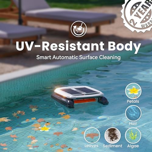 Vidapool Automatic Robotic Pool Cleaner with Solar Powered and Smart ...