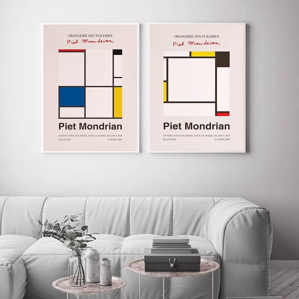 Buy Piet Mondrian's world famous geometric color line exhibition poster ...