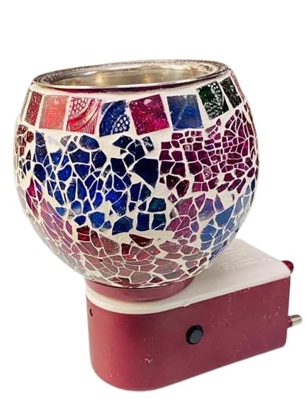 Glass Plastic Aroma Burner (14 x 14 x 10 cm, Multicolour) : Amazon.in ...