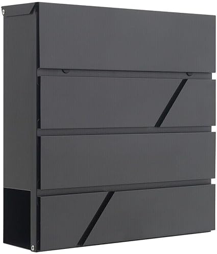 Rynli Postbox Sleek Modern Wall-Mounted Lockable Letter Box in Glossy ...