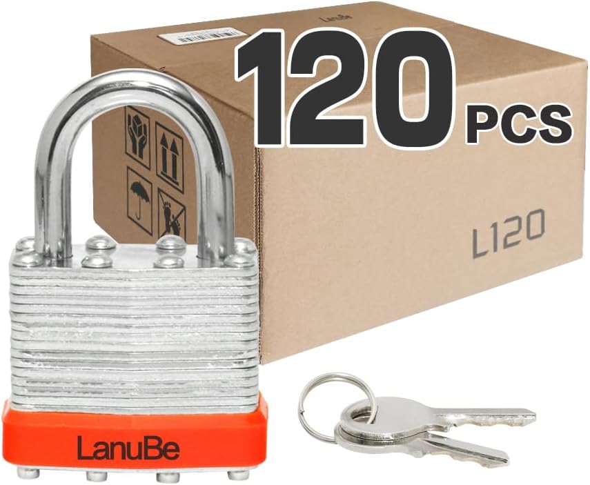 LanuBe Lock Laminated keyed Padlock (1-9/16", 40mm), keyed Alike Locks ...