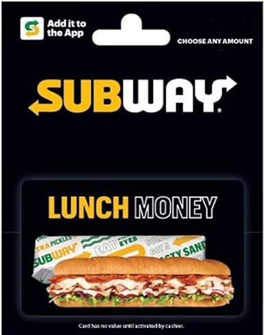 Amazon.com: SUBWAY Gift Card : Gift Cards