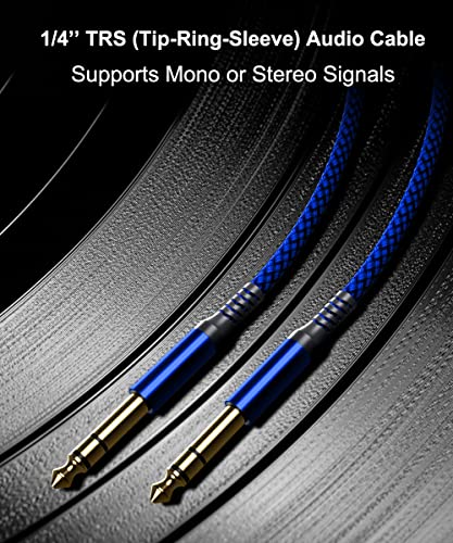 Snapklik.com : 1/4 Inch TRS Instrument Cable 30ft 2-Pack,Straight 6 ...