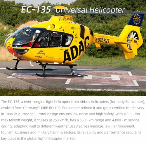RCARTOYRTR EC135 Remote Control Helicopter, 470-Class 2.4G 6CH Aircraft ...