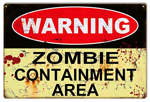 Amazon.com: Garage Art Signs Warning Zombie Containment Area ...