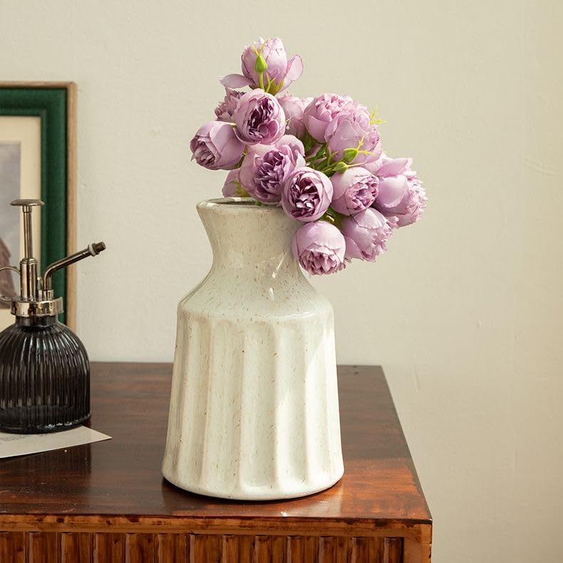 Amazon.com: Prettidecor Ceramic Boho Vase, Farmhouse Home Decor ...