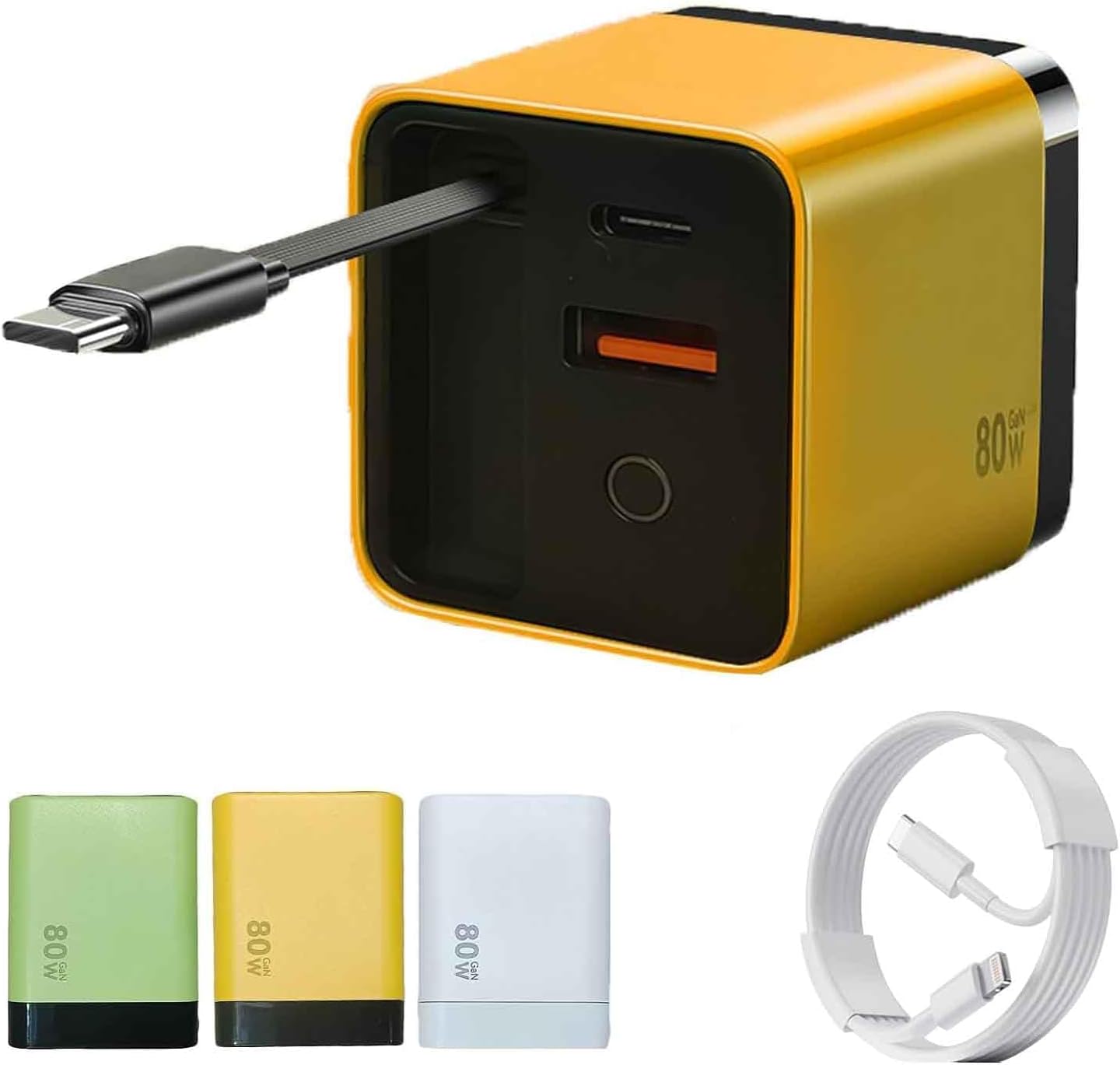 Amazon.com: 80 Watt Charger, 3 in 1 Chargers, Retractable Phone Charger ...