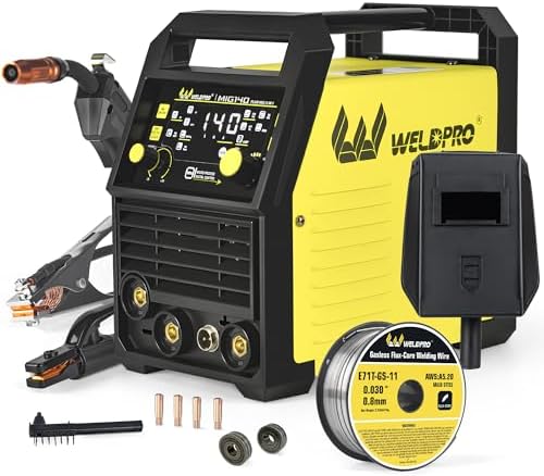 WELDPRO 140A MIG Welder 110/220V, 2026 Newest 5-in-1 Flux Core Welder ...