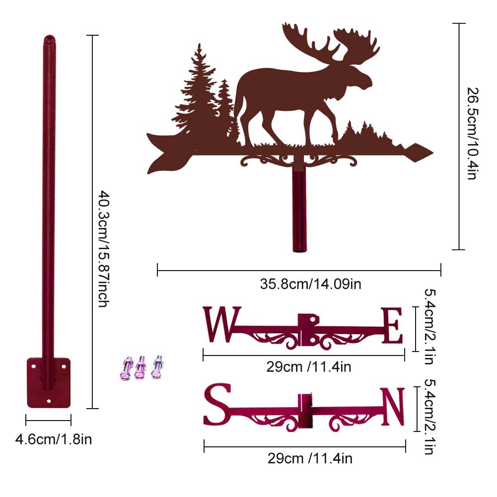 Outdoor Patio Wind Vane SUPERDANT Fern Plant Metal Weather Vane - Roof ...