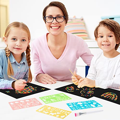 Snapklik.com : 60Pcs Scratch Art Paper Set For Kids, Rainbow Magic ...