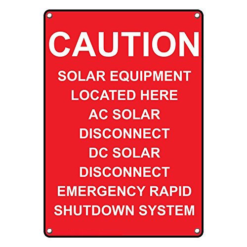 Amazon.com: Weatherproof Plastic Vertical Caution Solar Equipment ...