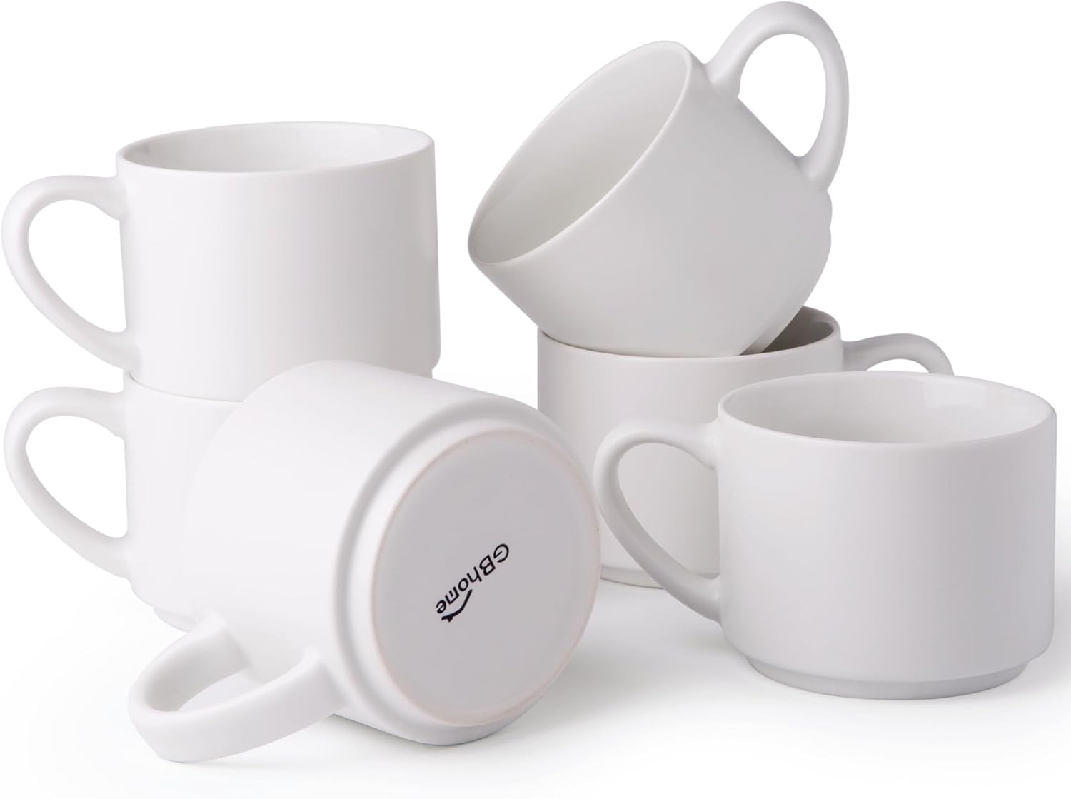 Amazon.com: GBHOME 14 OZ Coffee Mugs Set of 6, Stackable Ceramic Mugs ...