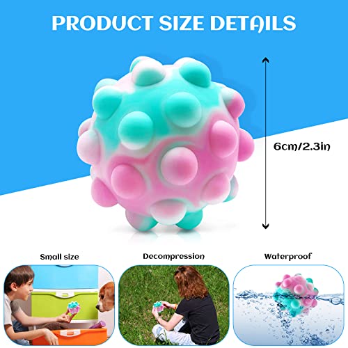 Pop Ball Fidget Toys, 3D Push Bubbles Silicone Sensory Pop Stress Balls ...