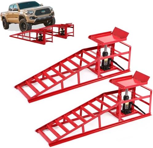 Amazon.com: Car Ramps 2 Pack Car Ramps for Oil Changes Heavy Duty Steel ...