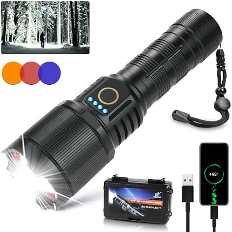 Rechargeable Flashlights High Lumens, 990,000 Lumens Super Bright LED ...