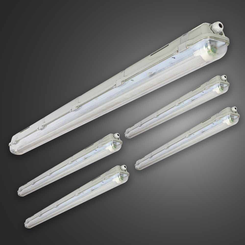 Liquid Proof Fluorescent Lighting 2ft Waterproof, Dustproof And