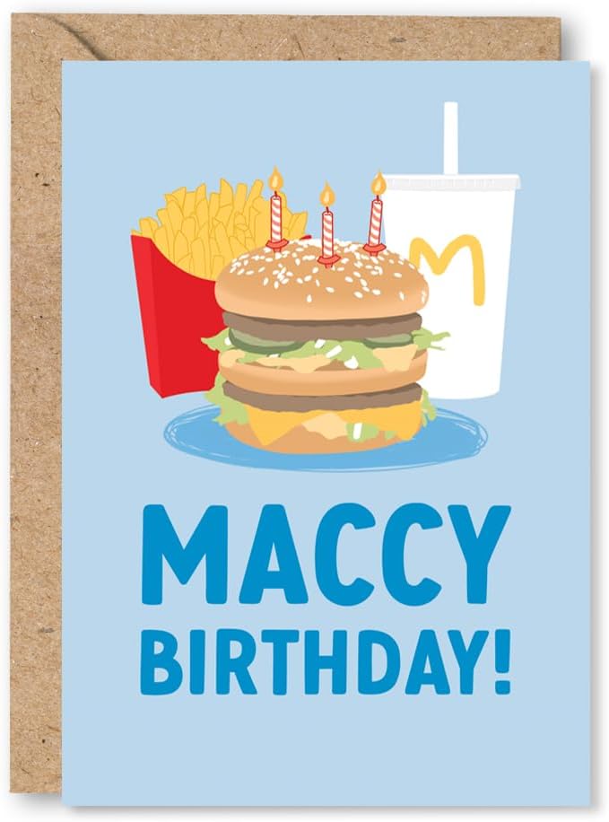 Funny McDonald's Inspired Birthday Card for Him, Men, Boyfriend, Dad ...