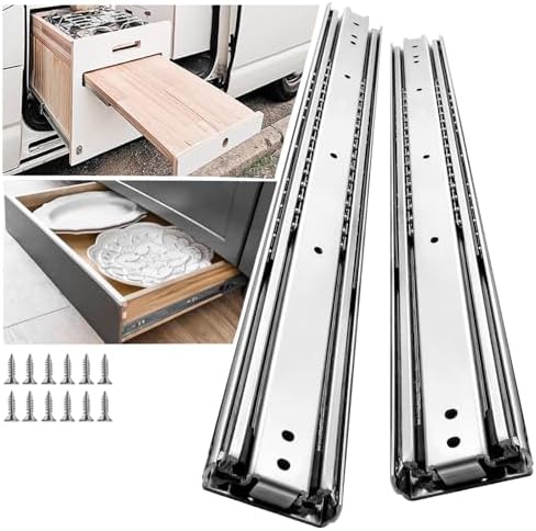 ZHUOJUN 1 Pair 150 lb Load Capacity Heavy Duty Drawer Slides 12 14 16 ...