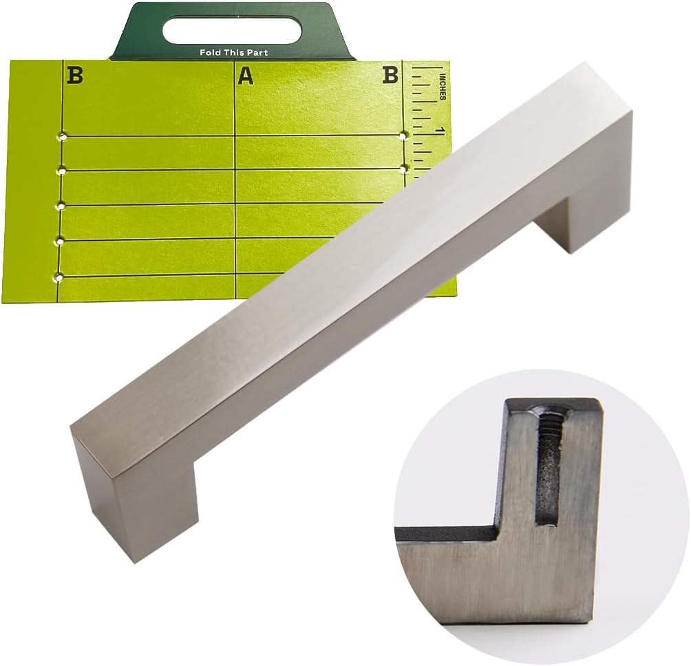 OHTANI Brush Nickle Cabinet Pulls 10 Pack, Solid 3-3/4 Inch (96mm ...