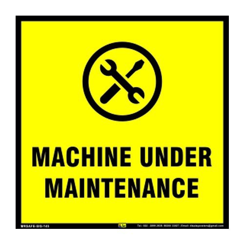 Mr. Safe - Machine Under Maintenance Sign Eco Vinyl Sticker 8 inch X 8 ...