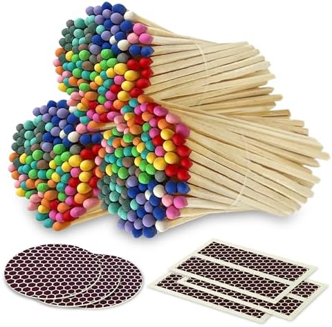 Amazon.com: 4" Rainbow Matches + Striker Stickers Included | 300 ...