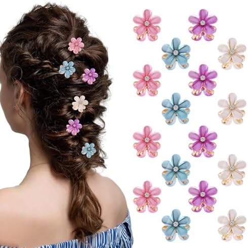 Amazon.com : 3PCS Clear Color Gems Small Mini Barrette Decorative Hair ...