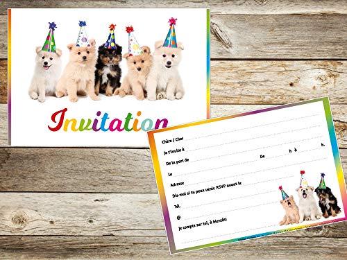 Edition Colibri (11077 FR 10 cartes d’invitation CHIENS MIGNONS en ...