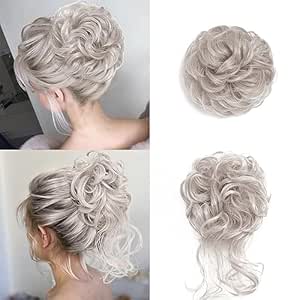 Amazon.com : ZERAL 2PCS Messy Bun Hair Piece Curly Wavy Messy Bun ...