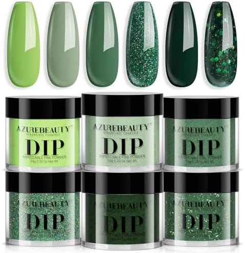 Amazon.com: AZUREBEAUTY St. Patrick's Evergreen Dip Powder Nail Kit, 6 ...