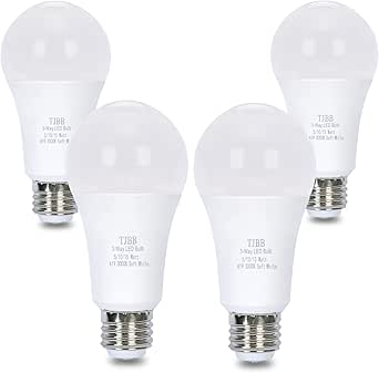 4 Pack 3 Way LED Light Bulbs 50 100 150Watt Soft White 3000K Equivalent ...