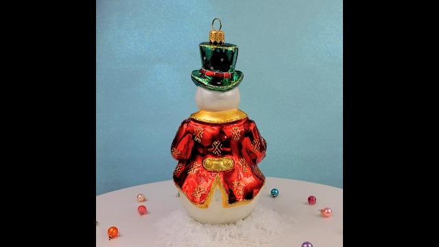 Watch Blown Glass Christmas Ornament Dandy Snowman with Gift on Amazon Live