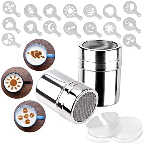 3 Pack Stainless Steel Powder Shaker, Coffee Cocoa Dredges with Fine ...