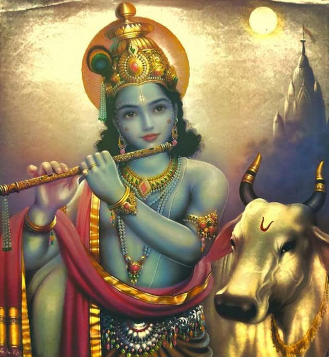 Moda Bella Krishna Sign Stickers Self Adhesive Krishna Signage Board ...