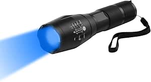 Torch Blue Light, WESLITE Blue LED Flashlight 470nm Blue Beam Torches ...