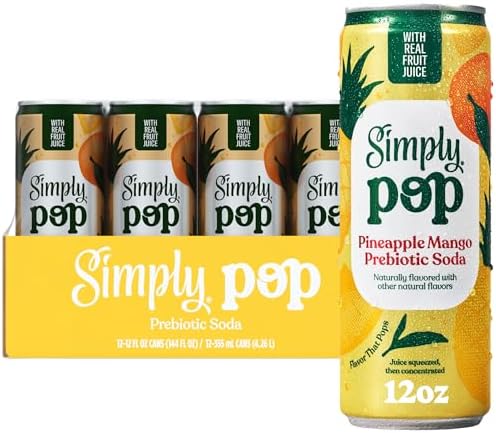 Amazon.com : Simply POP Prebiotic Soda Pineapple Mango Cans, 12 fl oz ...