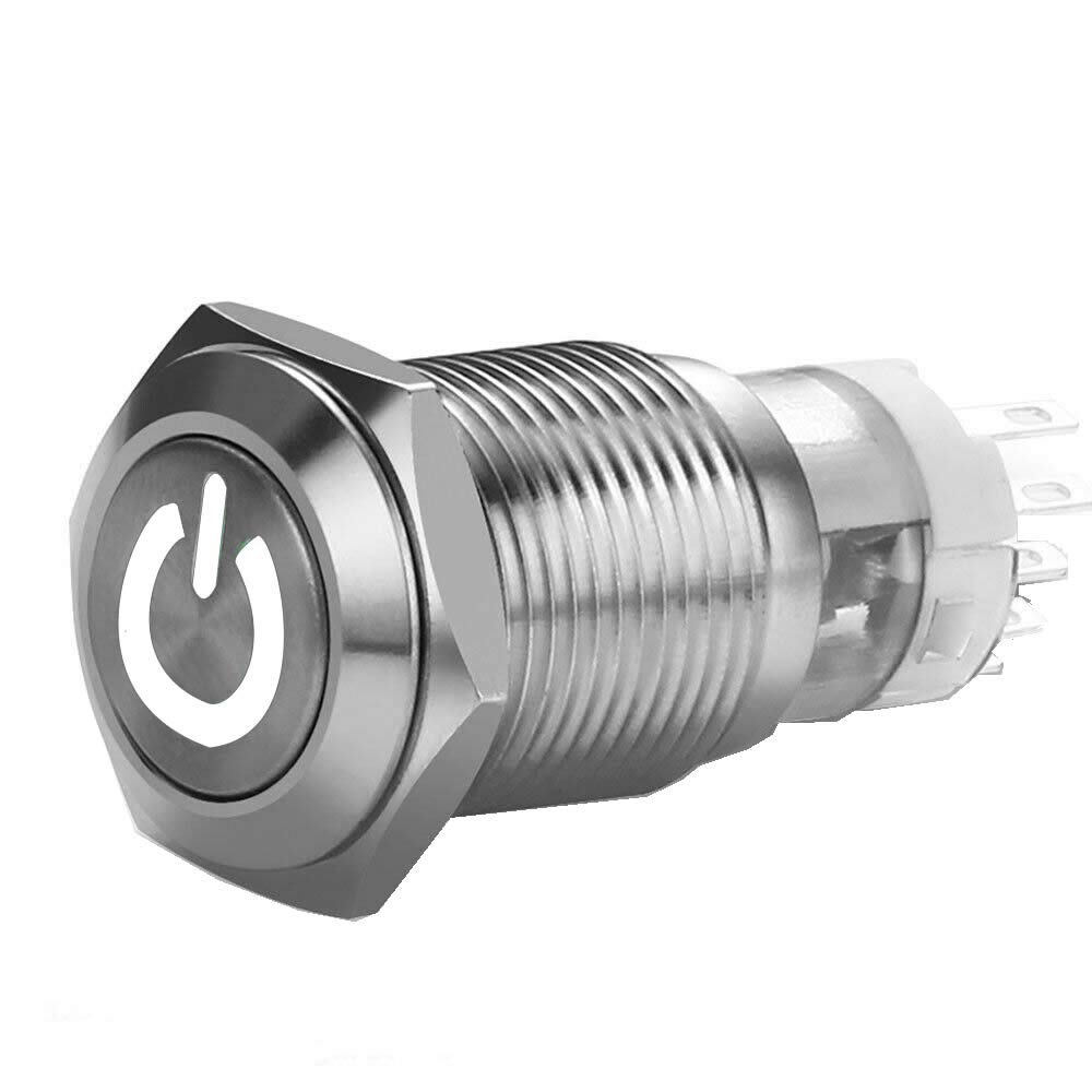 Buy SuperStore Car Dash LED Illuminated Latching 16 mm Power Push ...