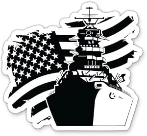 Amazon.com: US Battleship Sticker - 3" Laptop Sticker - Waterproof ...