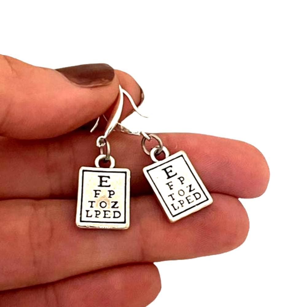 Amazon.com: Optician Optometrist gift for Women, Eye Chart Earrings ...
