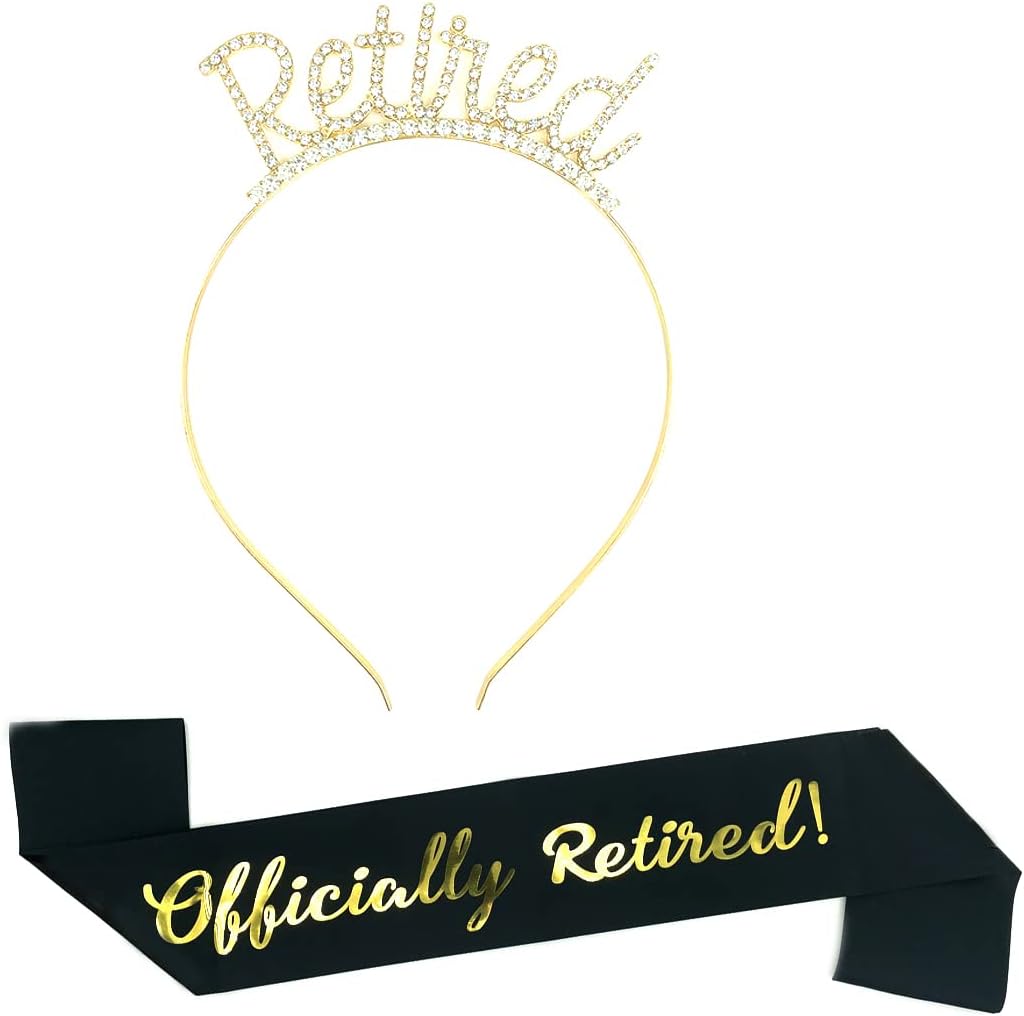 Amazon.com: Sopopal Happy Retirement Party Decorations - Crown and Sash ...