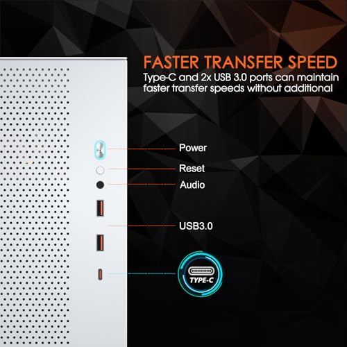 Snapklik.com : AL-MESH-7C White Compact ATX PC Case, Front Power Supply ...