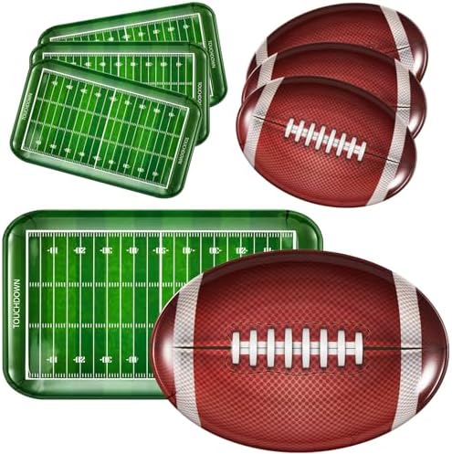 Amazon.com: Hushee 6 Packs Football Serving Trays and Platters Reusable ...