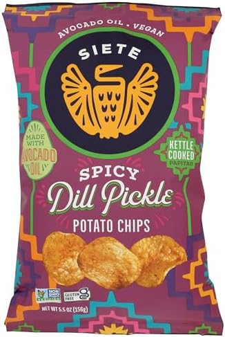 Amazon.com: SIETE FAMILY FOODS Spicy Dill Pickle Potato Chips, 5.5 OZ