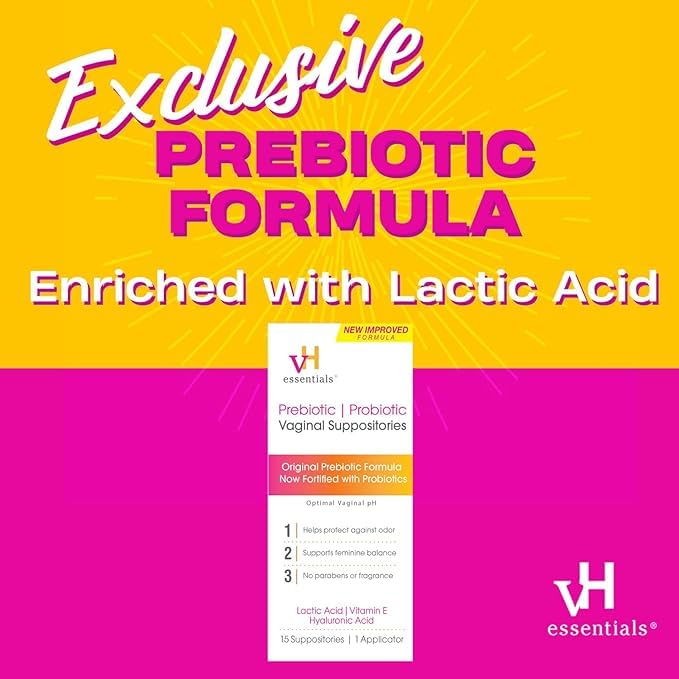 Snapklik.com : vH Essentials Prebiotic pH Balanced Vaginal Suppositories