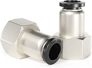 TAILONZ PNEUMATIC Female Straight 6MM Tube OD x 1/4 Inch BSP Thread Push to Connect Fittings ...