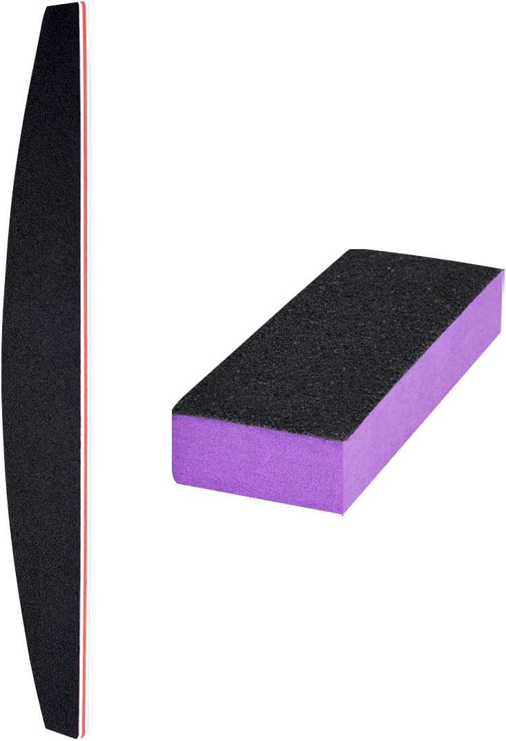 Amazon.com : LNAUJS Nail File and Thin Buffer Block, Reusable Black ...