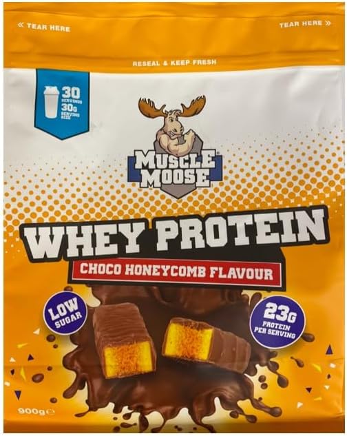Amazon.com: Muscle Moose Choco Honeycomb Flavour 900g Whey Protein ...