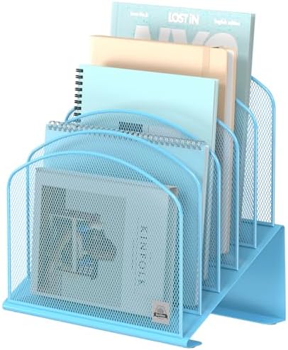 Amazon.com: Delifox 1Pack Inclined Desk File Organizer, 5-Section ...