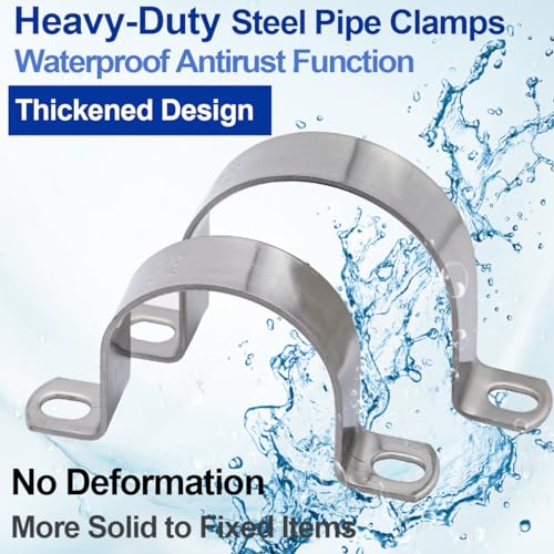 MgcTolBox Pipe Strap Clamp 3/4 Inch, Heavy Duty Metal U Bracket with 2 ...
