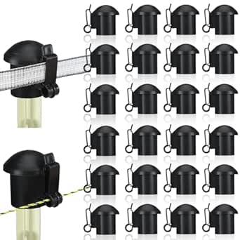Amazon.com : DoubleFill 24 Pcs Electric Fence Insulators and T Post ...